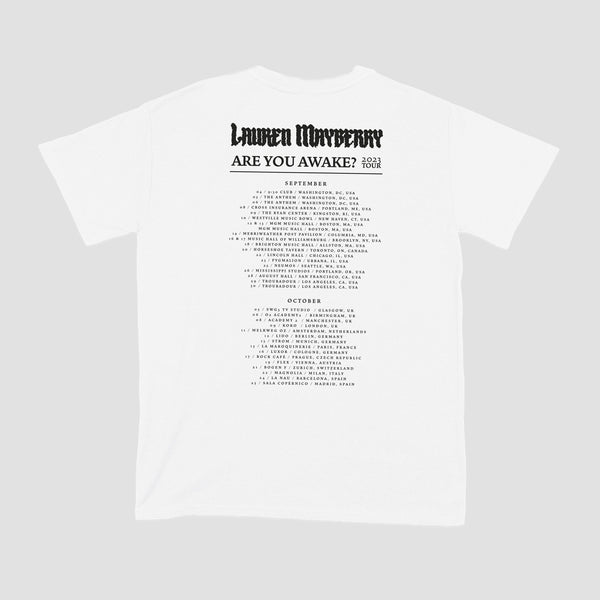 Are You Awake Tour 2023 T-Shirt (White) - US Official | Lauren Mayberry ...